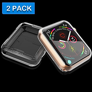 [2-Pack] Julk 41mm Case for Apple Watch Series 9 (2023) Series 8 Series 7 Screen Protector, Overall Protective Case TPU HD Ultra-Thin Cover for iWatch, Transparent