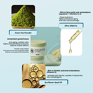 YADAH Green Tea Cleansing Balm (3.38fl oz) - Makeup Remover, Moisturizing, Residue-Free. Korean Skin Care. Vegan, Hypoallergenic.