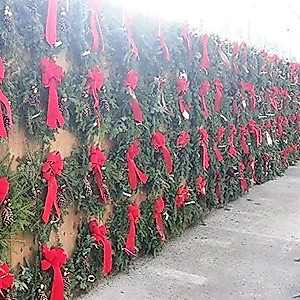 12-Pack Christmas Bows 10" x 26" Handmade with 2.5" Red Velvet Red Wired Edge Ribbon Indoor Outdoor Handmade Wreath Bows | The Handmade Bow