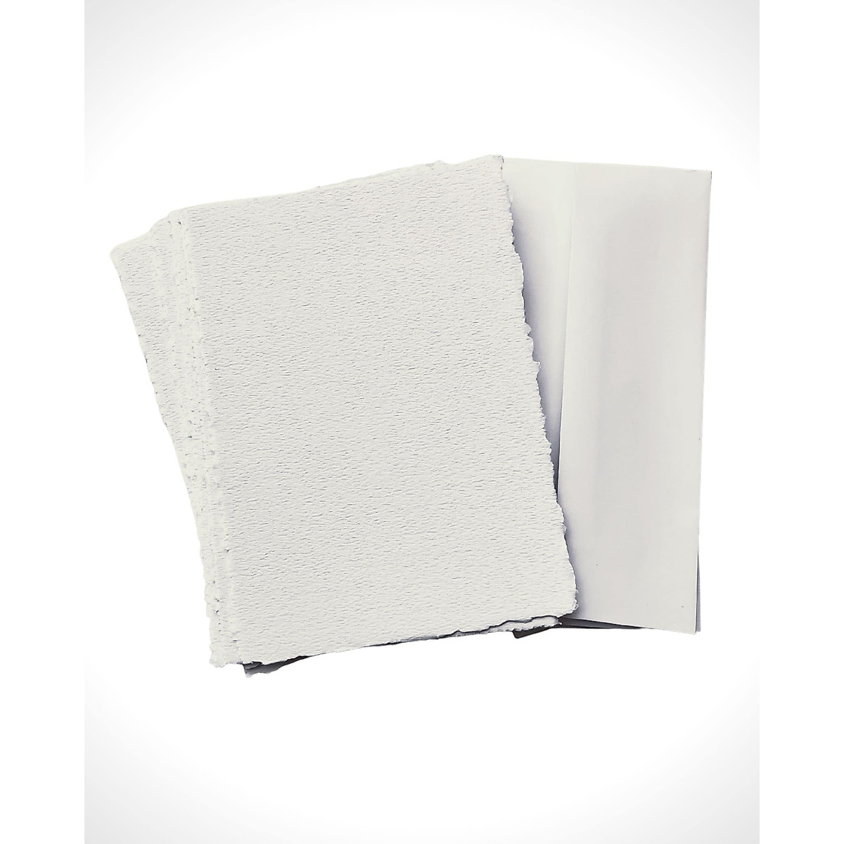 Blank Deckle Edge Sheets, 135#/290gsm, Soft White, 100% Cotton Rag, Cold Pressed, Acid Free & Archival Hand Torn Watercolor Paper (8x10 inch Sheets Only, Set of 24)