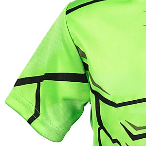 Marvel Avengers Hulk Little Boys' Athletic T-Shirt & Mesh Shorts Set, Green/Purple (5)