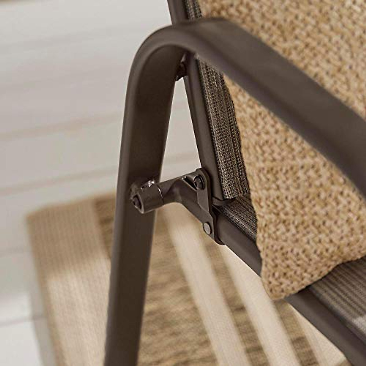 StyleWell Mix and Match Dark Taupe Steel Sling Outdoor Patio Dining Chair in Riverbed Taupe Tan (2-Pack)