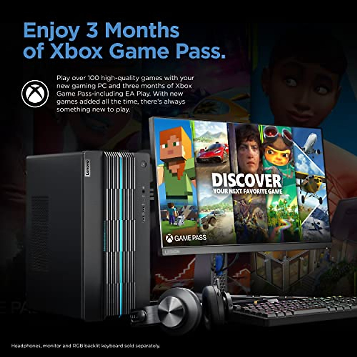 Lenovo IdeaCentre Gaming 5i - 2022 - Gaming Desktop - NVIDIA GeForce RTX 3060 - Intel i5 12400-16GB RAM - 1TB HDD + 512GB SSD - Win 11 - Black - Mouse & Keyboard - Free 3-Month Xbox GamePass