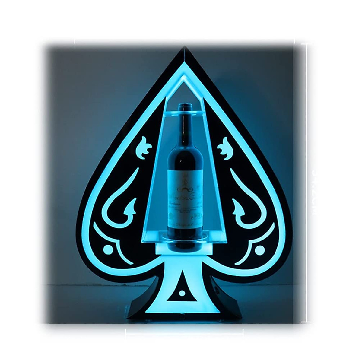 TCXSSL Rechargeable Led Luminous Champagne Cocktail Holder Ace of Spade Wine Rack Bottle Display Nightclub Home Decoration (Color : A)