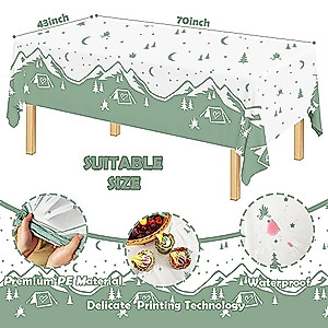 ssailue decor 3pcs Camp Bachelorette Party Disposable Tablecloth,Mountain Camp Bachelorette,Weekend in The Woods for Girls Bridal Shower Wedding Engagement Party Decorations