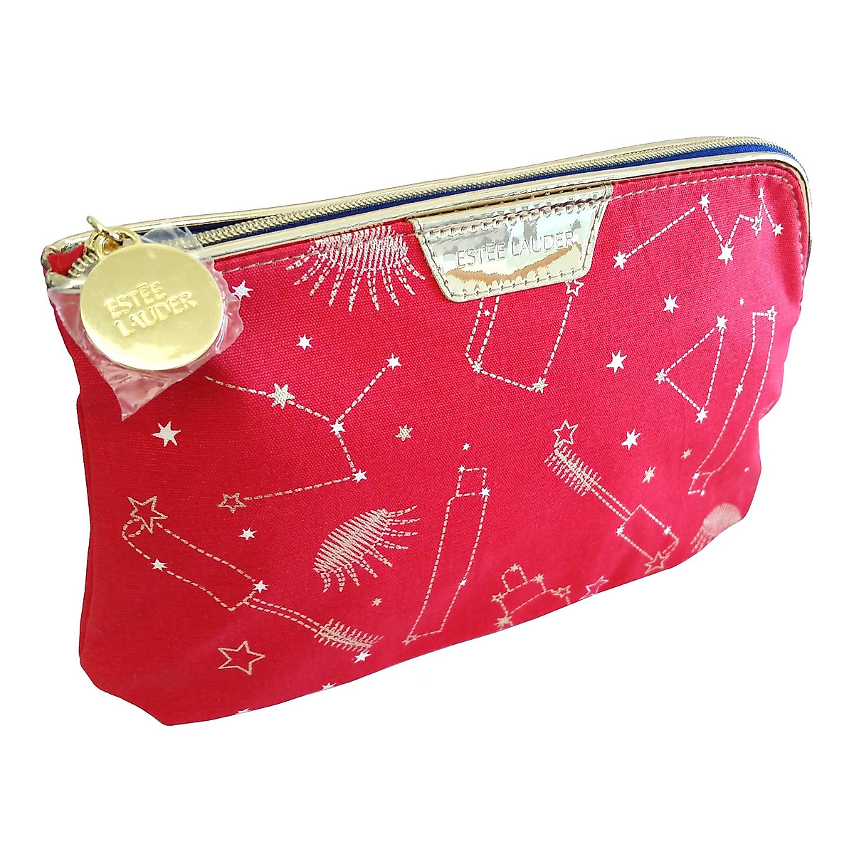 Estee Lauder Cosmetics Makeup Travel Bag (Zodiac/Horoscope Red Constellations)