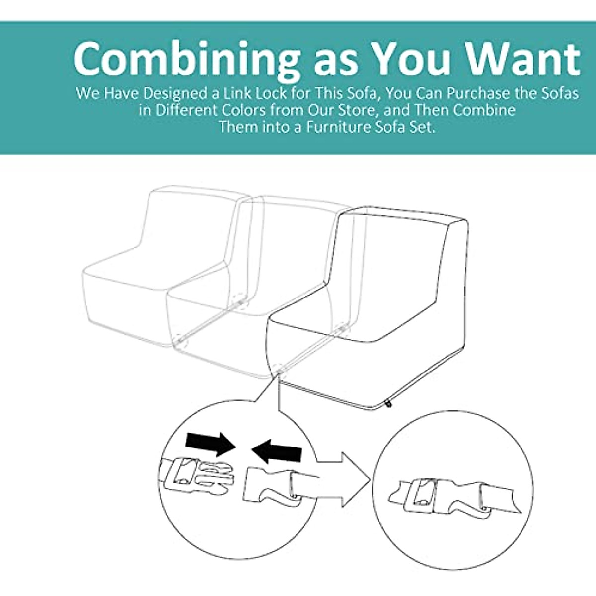 Inflatable Patio Outdoor Furniture Sectional Sofa All-Weather Washable Armless Patio Chair for Balcony, Backyard, Garden (Yellow)