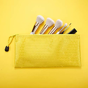 12 Pieces Zipper Waterproof Bag Pencil Pouch for Cosmetic Makeup Office Supplies and Travel Accessories (12 Colors)