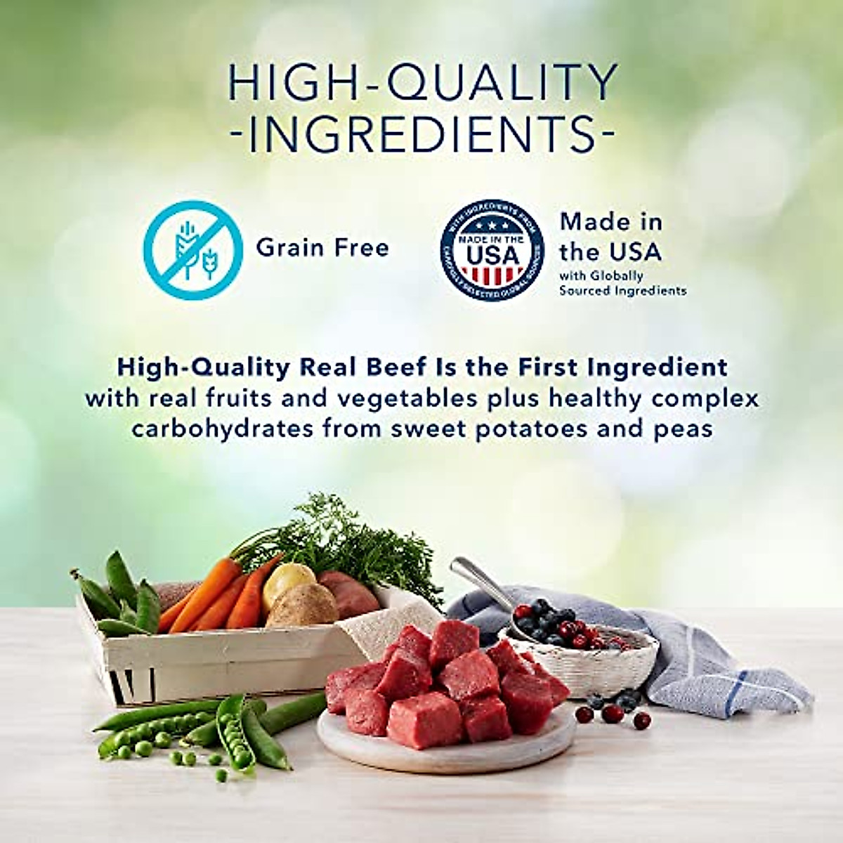 Blue Buffalo Freedom Grain Free Natural Adult Dry Dog Food, Beef 24-lb