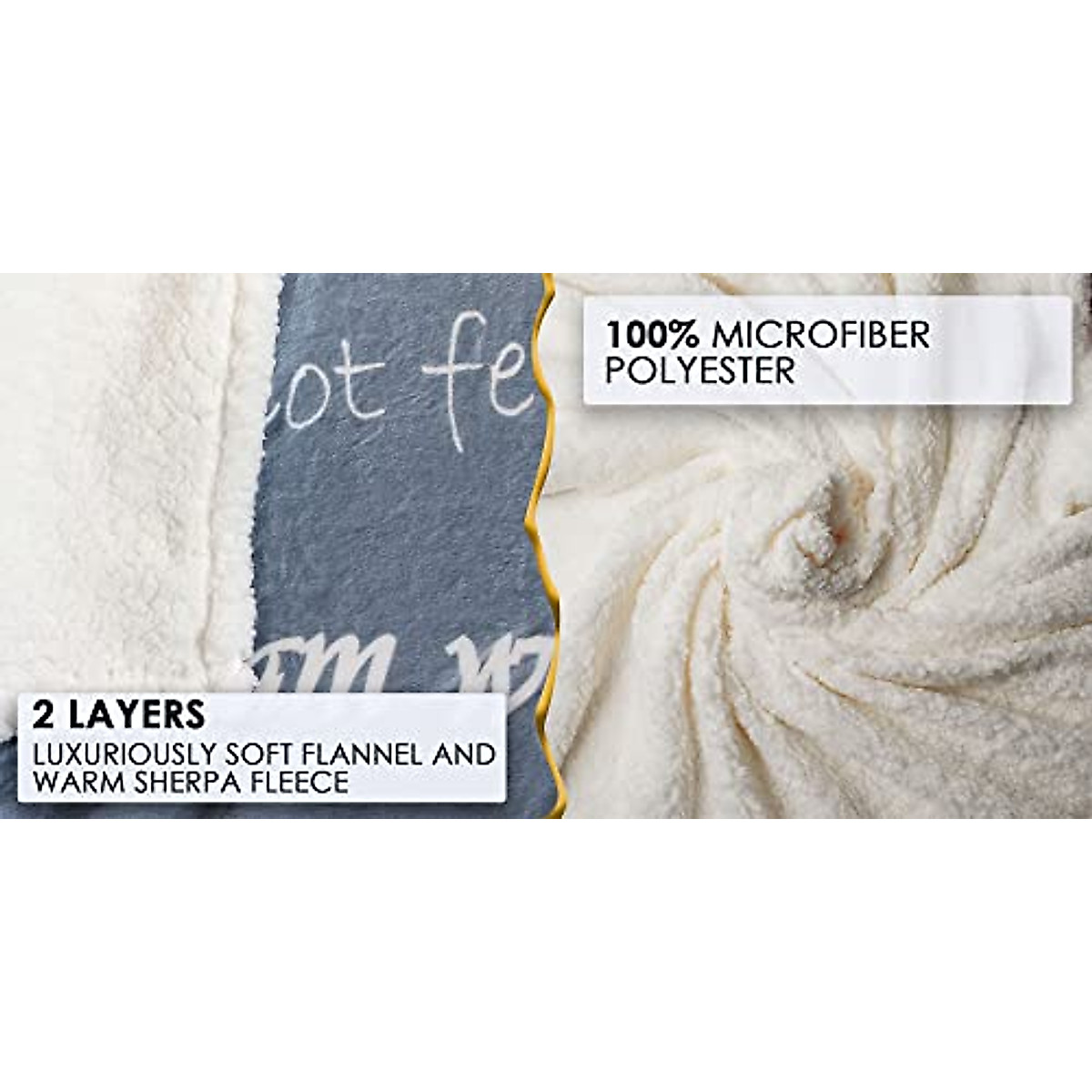 Soft Fluffy Throw Christian Blanket - Double Layer 65x50 Throw Blanket - Scripture Grey Soft Blanket for Couch & Bed - Healing Gifts for Women - Warm Blanket for Bed