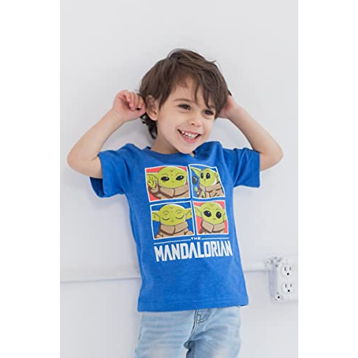 STAR WARS The Mandalorian The Child Toddler Boys 3 Pack T-Shirts Green/Blue/Gray 5T
