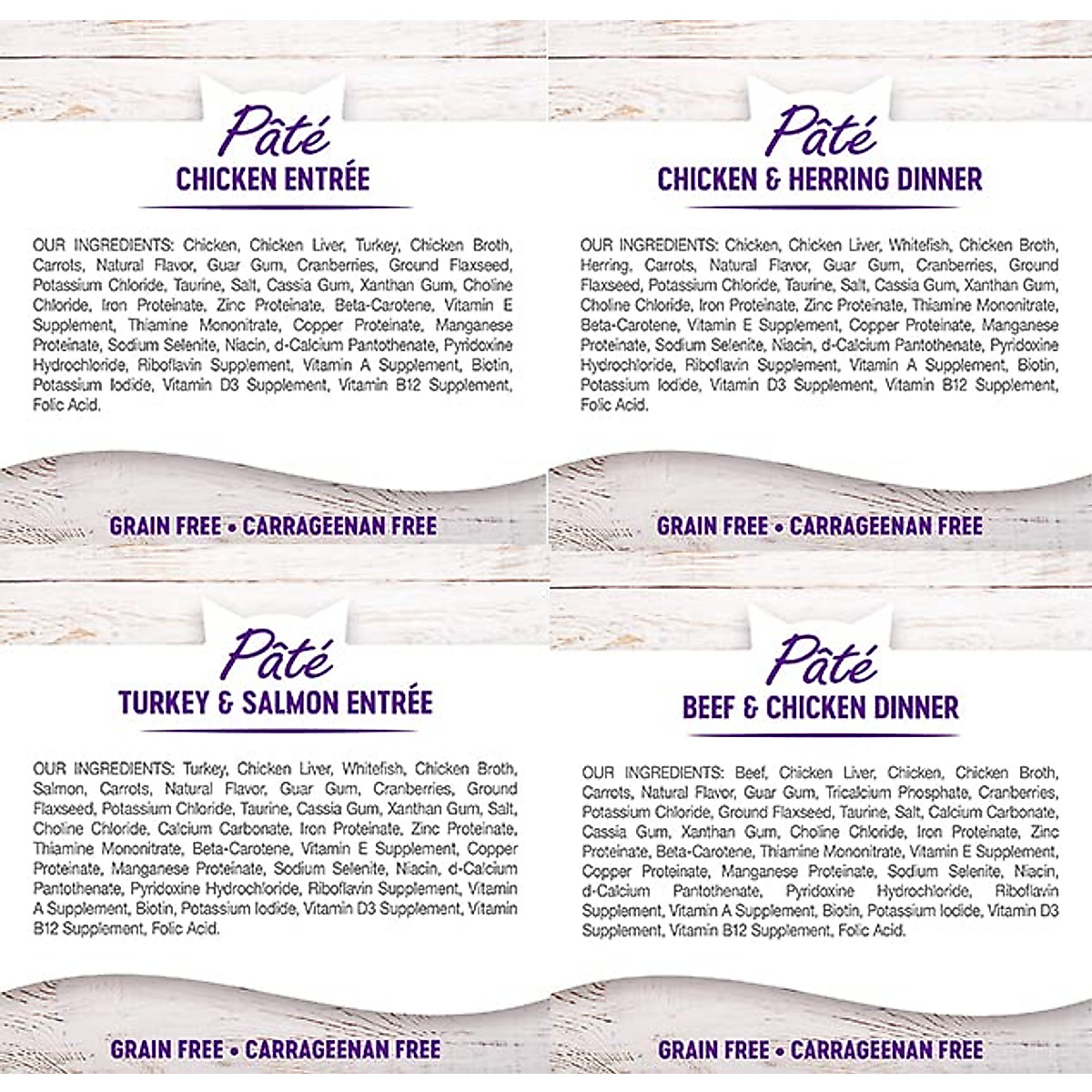 Wellness Natural Premium Canned Cat Wet Food Pate - 12 Pack Cans Variety Bundle Pack 4 Flavor - (Chicken,Beef, Salmon & Turkey) W/ HS Pet Food Bowl - (3 Ounce)