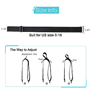 JASGOOD No Show Women Stretch Belt Invisible Elastic Web Strap Belt with Flat Buckle for Jeans Pants Dresses