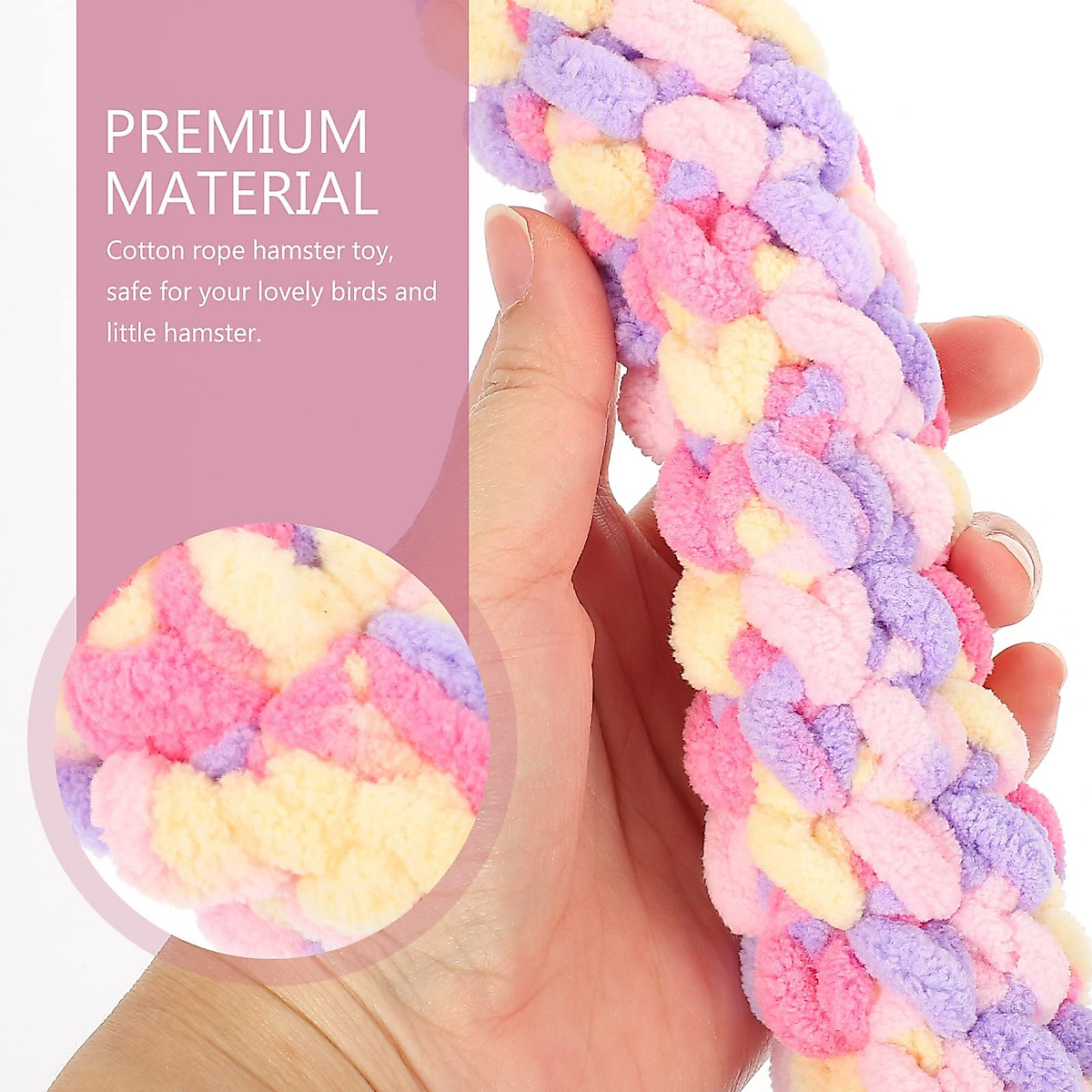 Alipis Sugar Glider Climbing Rope Bungee Rope Bird Toy Small Bird Chew Toys Interesting Parrot Chew Toys Rat Cage Accessories Climbing Hamster Toy Ferret Toy Cotton Rope Bite Parrot Stand