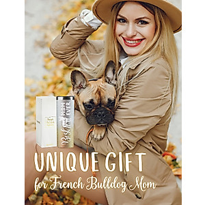 Onebttl French Bulldog Gifts, Frenchie Gifts for Frenchie Mama, 20 oz Glitter Silver-Gold Insulated Tumbler - Frenchie Mom