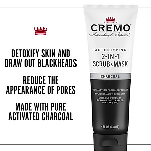 Cremo Detoxifying 2-in-1 Scrub & Mask, Activated Charcoal, 4 oz