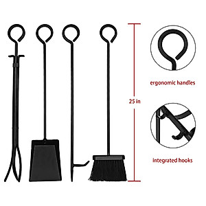 Amagabeli Fireplace Log Grate 24 inch Wide Bundle 30.7in Tall Fireplace Log Rack