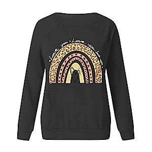 Suetas De Valentines Day Shirts Women Long Sleeve Tunic Sweaters for Women Body Sweater Womens Fleece Jacket with Hood Puff Shoulder Sweatshirt Colored Hoodies Womens Heart Sweatshirt Gray