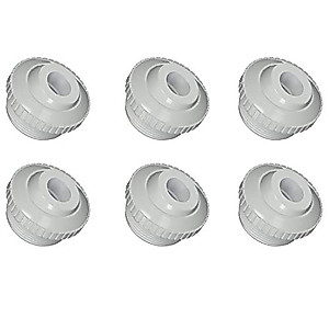 MAKHOON 3/4" Directional Flow Eyeball Inlet Jet for Compatible with Hayward SP1419D with 1-1/2" MIP Threa White Opening Hydrostream Return Jet Replacement Part(6 Pack)