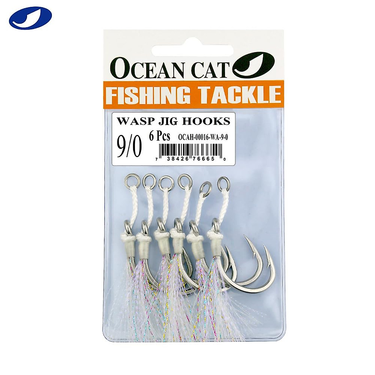 OCEAN CAT Assist Hooks Wasp Glow Jigging Jigs Slow Fast Fall Hooks Size 5/0,7/0,9/0 (9/0, 1 pack)