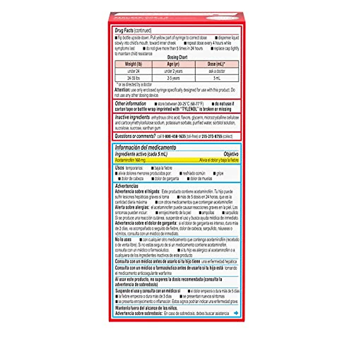 Tylenol Infants Acetaminophen Medicine, Pain & Fever Relief, Dye Free Cherry, 2 fl. oz