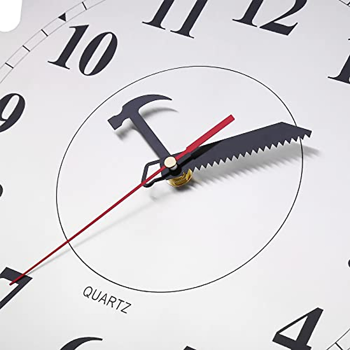 CIGERA 12 Inch Metal Wall Clock with Circular Saw Blade Dial, Handsaw and Hammer Pointer,Great Decor for Garage,Workshop and Man Cave