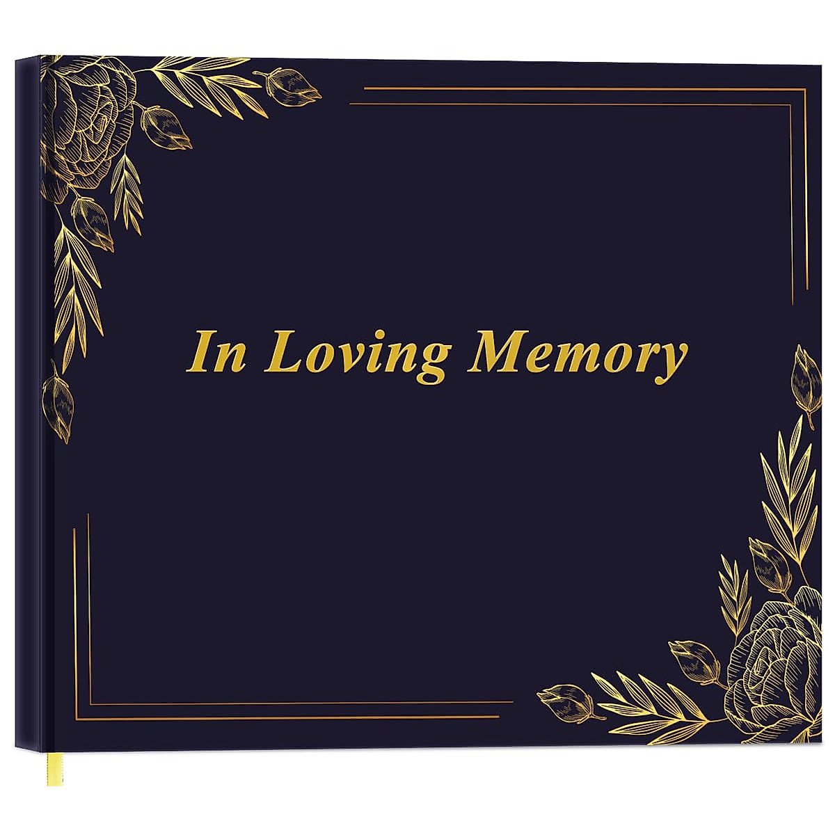 Funeral Guest Book - GuestBook for Memorial & Funeral Services, Guest Sign-in Book & Guestbook Planner, 440 Guests Entries with Name & Address, Memory Book for Funeral Guest Registry, 9" x 7", Black
