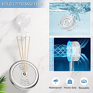 LUXEAR Suction Hooks, 2 Pack Razor Hooks Removable & Reusable Suction Shower Hook Waterproof Powerful Vacuum Suction Hanger for Towel Bathrobe Loofah Bathroom Kitchen Storage Hooks Weather Hanger Hook