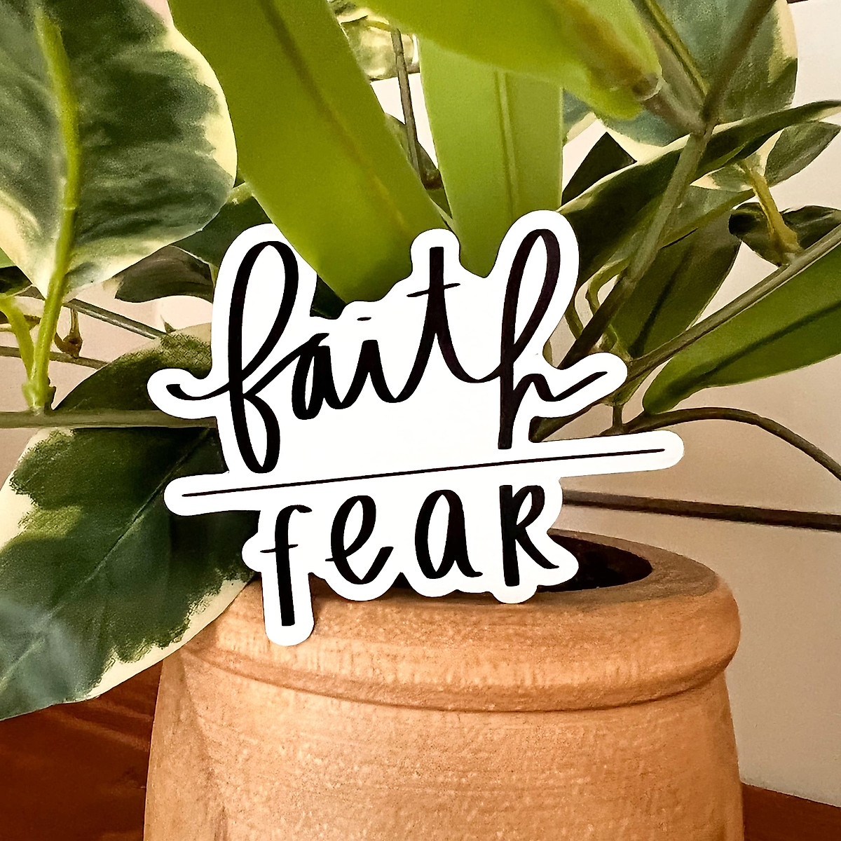 Swaygirls Christian sticker | Faith greater than fear sticker | Faith over fear decal | Christian stickers about Jesus, God, Bible verse quotes, scripture