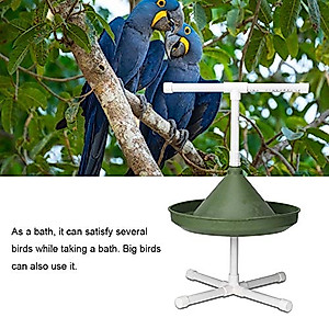 Camidy Multifunction Folding Bird Parrot Stand Perch Bracket Feeding Bowl Shower Perch Toy for Bird Parrot Macaw Cockatoo African Greys Budgies Parakeet Bath Perch Toy(01)