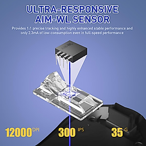 DAREU A950 Wireless Gaming Mouse with RGB Charging Dock,88g Lightweight Programmable Tri-Mode Wireless Mouse Gaming, Up to 12K DPI,1000Hz,120Hrs Playtime with RGB Backlit, Great for PC, Mac