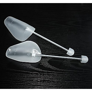 2Pairs Transparent Plastic Professional Practical Shoe Tree Stretcher Shaper Adjustable Length Shoes Boot Holder Organizer Automatic Shoe Inserts Support to Keep Shoes In Pristine Conditions(27cm)