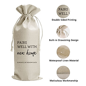 New Home Gifts for Home, Personalized Gifts for Housewarming Gift, Unique House Warming Gifts New Home Wine Gift Bag, Wine Bags for Wine Bottles Gifts