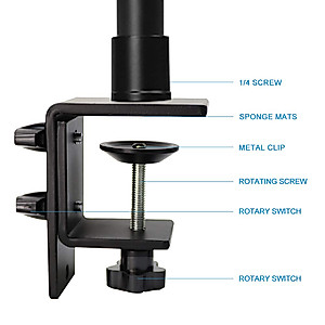 Desk Mount Stand, 2 Pack DSLR Camera Desk Mount C Clamp Light Stand, 13.7" ~23.2" Photographic Light Boom Stand with 360° Ball Head for Camera, Ring Light, Video Light, Video Conference Light