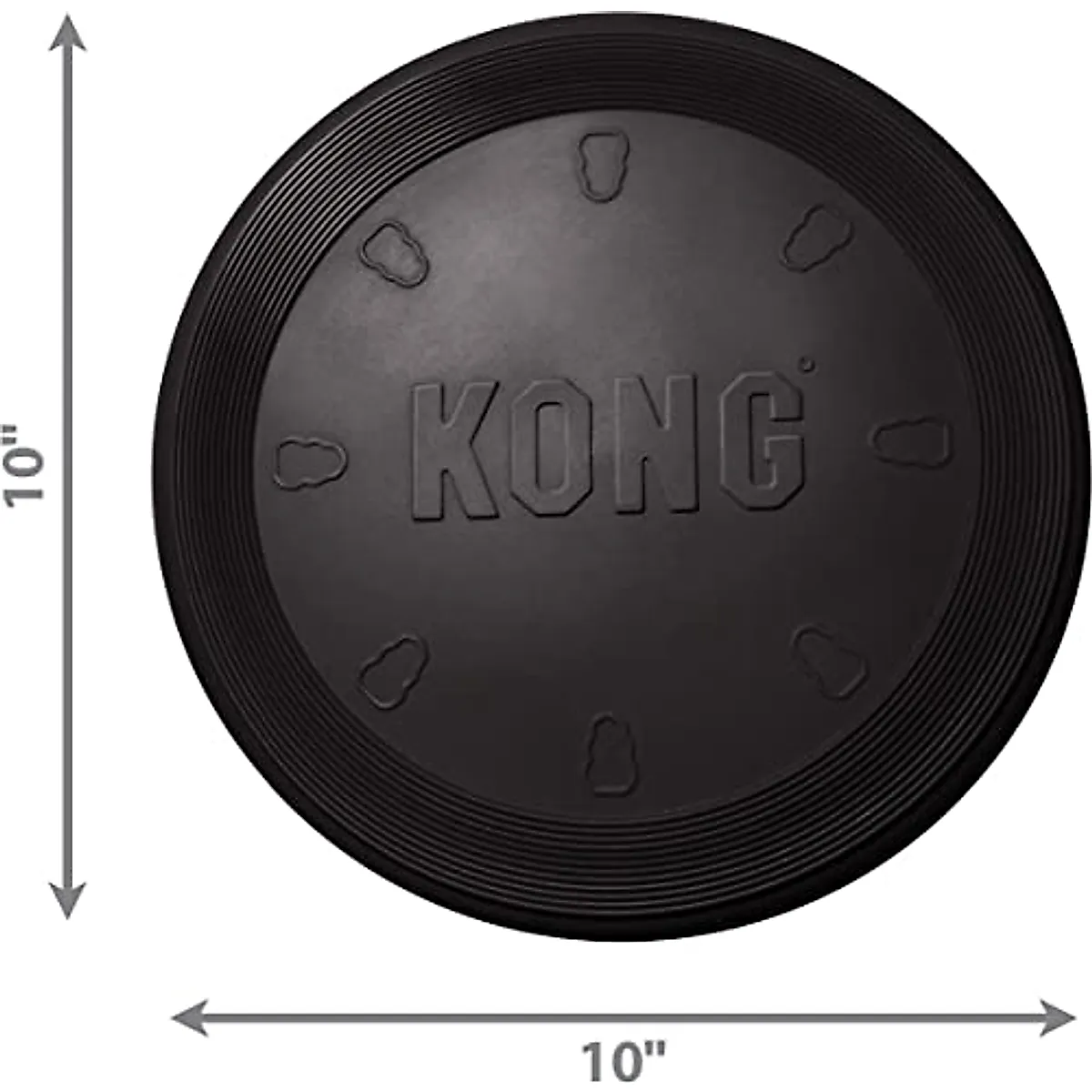 Kong Black Flyer - Rubber Dog Frisbee, Soft Rubber Dog Fetch Toy For Improving Dogs Mental & Physical Development, Teething, Exercising, Supports Bigger Breeds, Non-Toxic Soft Frisbee, Black (1-Pack)