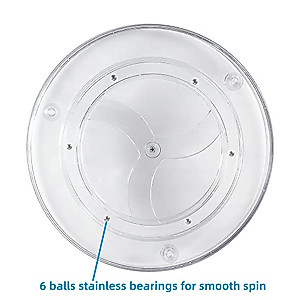 YCLADEC 4 Pack Lazy Susan 9.2" Inch Turntable Organizer Pantry Organization and Storage Container Bins Spice Rack Cabinet Rotating Condiment for Pantry Kitchen Vanity Bathroom Jewelry Holder Clear