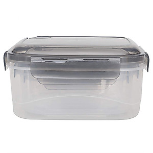 Home Basics Food Storage Containers, 3-SIZES, Grey/Clear