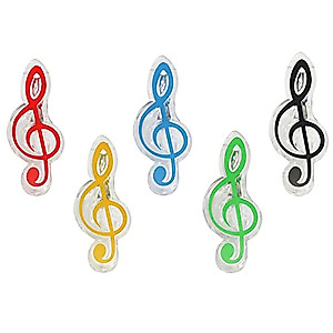 YYANGZ 20PCS Colorful Music Notes Paper Clips Plastic Music Book Clip Music Sheet Clips Music Paper Clip Holder Music Book Page Holder Bookmark Stationery for Music Paper Book