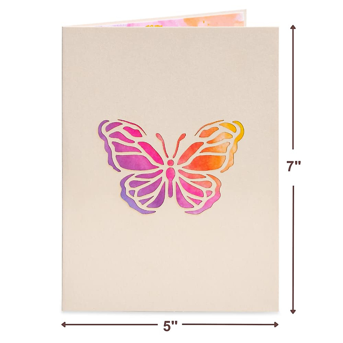 Paper Love Butterfly Tree 3D Pop Up Card, Gift for Birthday, Wedding, Anniversary, Thank You, Get Well, All Occasion or Just Because - 5" x 7" Cover - Includes Envelope and Note Tag