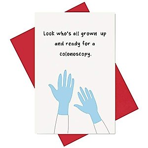 Alzombi Colonoscopy Birthday Card, Funny Birthday Card, Getting Old Card for Best Friend, 50th Bday Card
