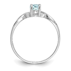 IceCarats 14K White Gold Blue Aquamarine Ring March Birthstone Jewelry Size 7