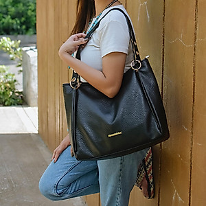 Montana West Large Tote Bag for Women Purses and Handbags Shoulder Bag with Removable Coin Pouch,MWC2-187BK