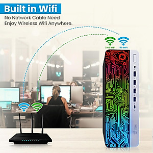 HP ProDesk Desktop RGB Computer PC Intel i5-6th Gen. Quad-Core Processor 8GB DDR4 Ram 512GB SSD, 22 Inch Monitor, Gaming Keyboard and Mouse, Speakers, Built-in WiFi, Win 10 Pro (Renewed)