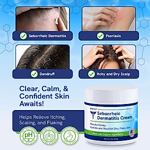 pHat 5.5 Seborrheic dermatitis Moisturizing Cream & Face Lotion for Women - Soothing Redness for Face & Body Cream - Hydrating Face Cream for Dry Skin & Anti Itch Lotion (2oz)