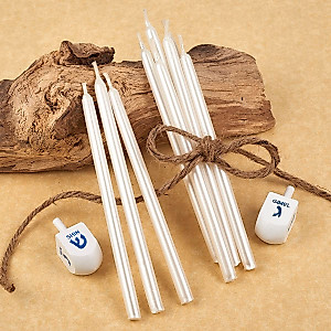 Premium Dripless Hanukkah Candles Thin Tapered Deluxe Pearl Candle Set of 45 Ultimate Elegance Chanukah Menorah Candles by Aviv Judaica Product of Turkey