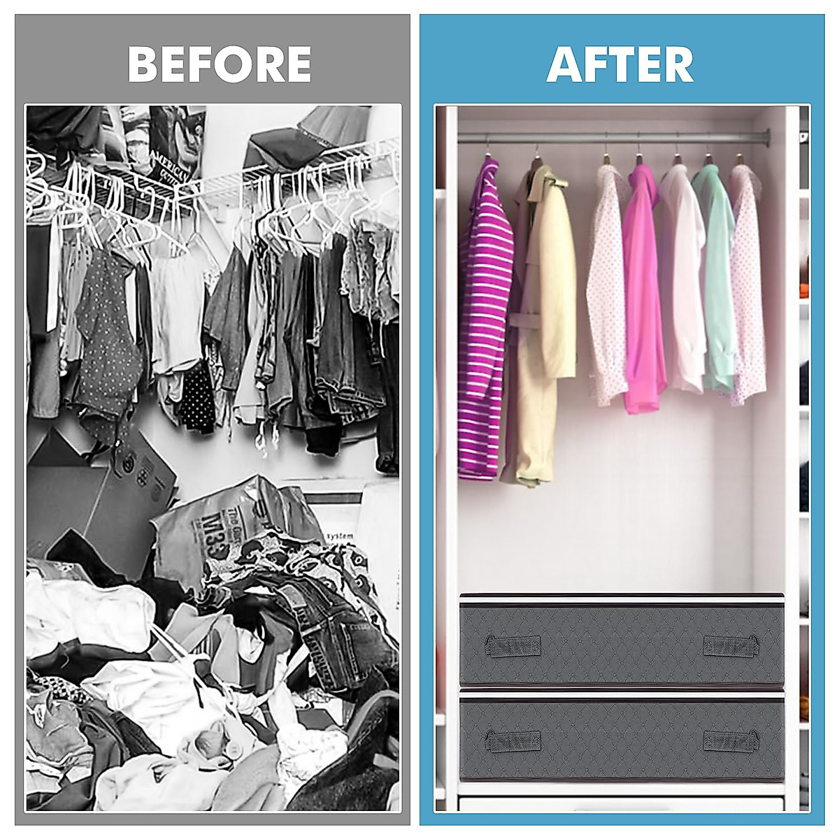 Deep Impact Under Bed Storage Containers, 90L 6 Pack Underbed Storage with Handles, Dual Zippers, & Clear Top, Under The Bed Storage Bins for Clothes, Blankets, Towels, Comforter, Sweaters, Pillows