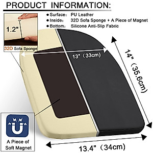 BUYUE 14" Metal Chair Cushions with Magnetic Set of 4, Luxury PU Leather Waterproof Anti-Slip Seat Pads for Kitchen Cafe Dining Bistro Stackable Chairs (U-Shape, Black, 4)