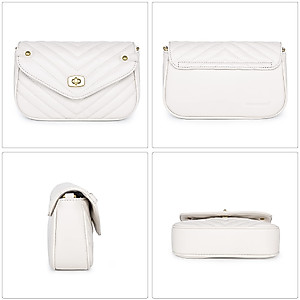 Montana West Quilted Small Crossbody Bags for Women Trendy Designer Shoulder Purses and Handbags with Coin Purse, 2PCS Set (Beige)