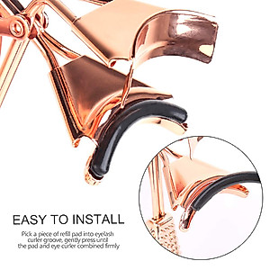 FANDAMEI 100 Pieces Eyelash Curler Refills Pads, Black Eyelash Curler Pads Replacement Pads for Universal Eyelash Curler