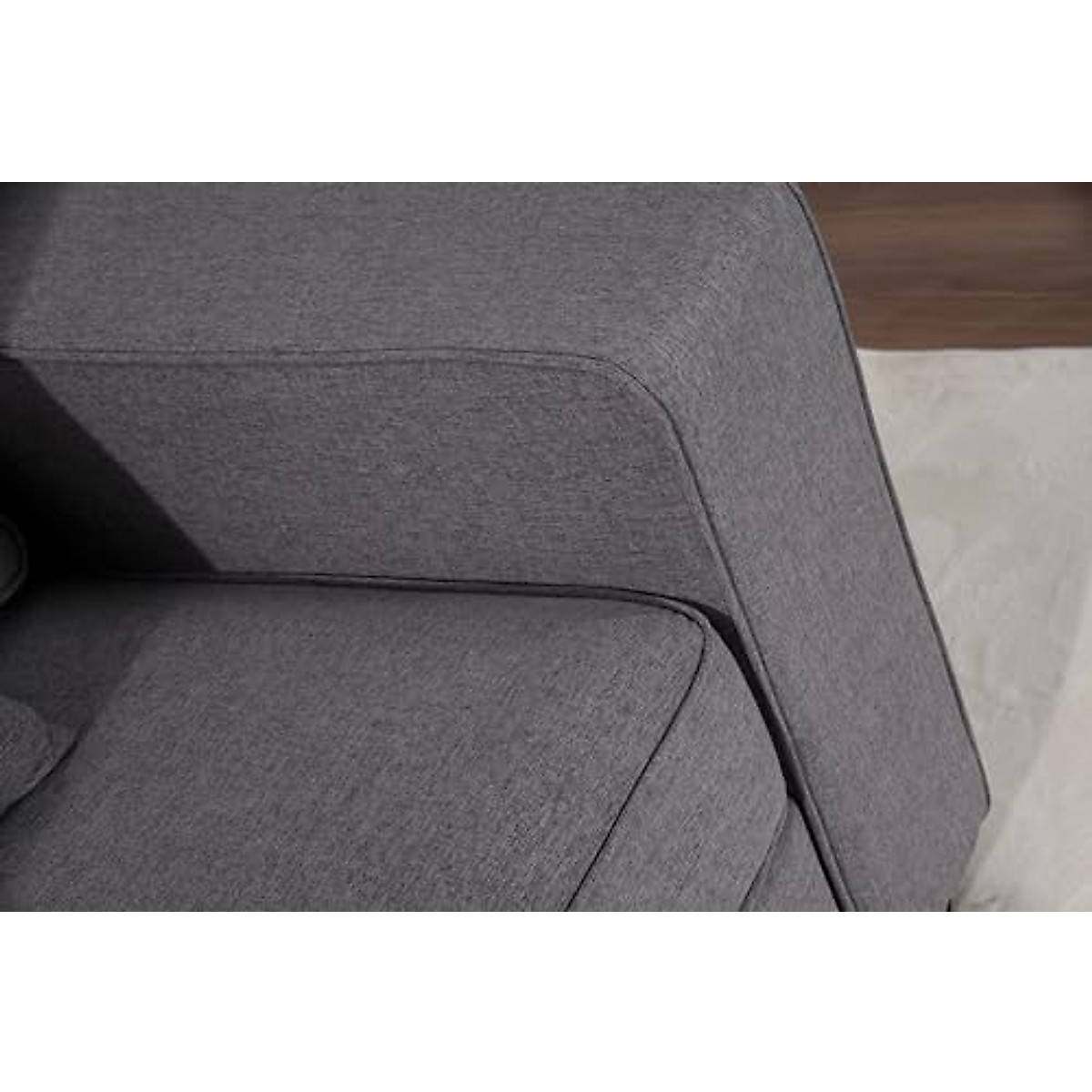 Legend Vansen 137'' Flexble Combination Reversible Moddule Upholstery Sofa Couch Sectional, Dark Grey